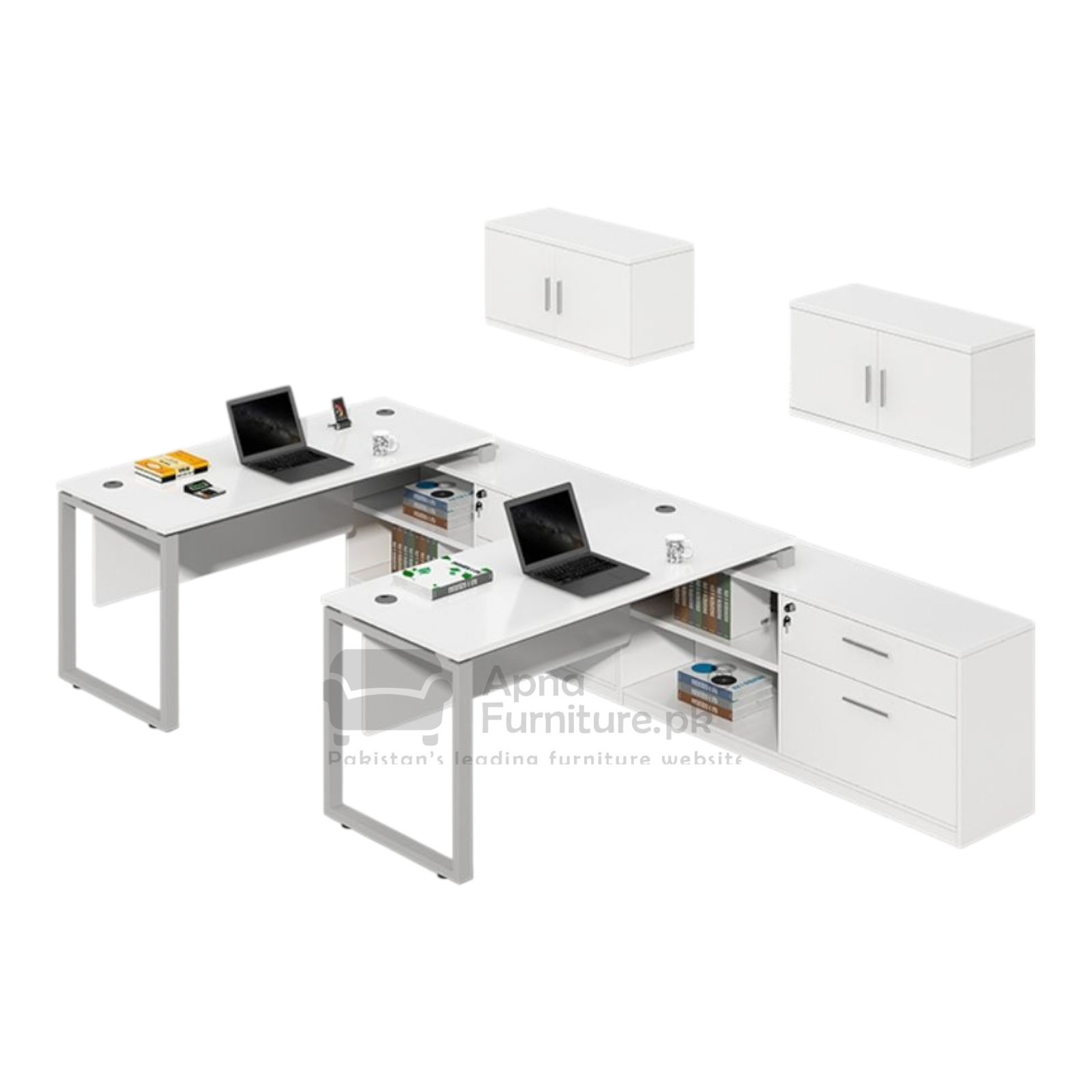 Sigma Office Workstation Table with Storage Racks (2 Persons - 10 ft x ...