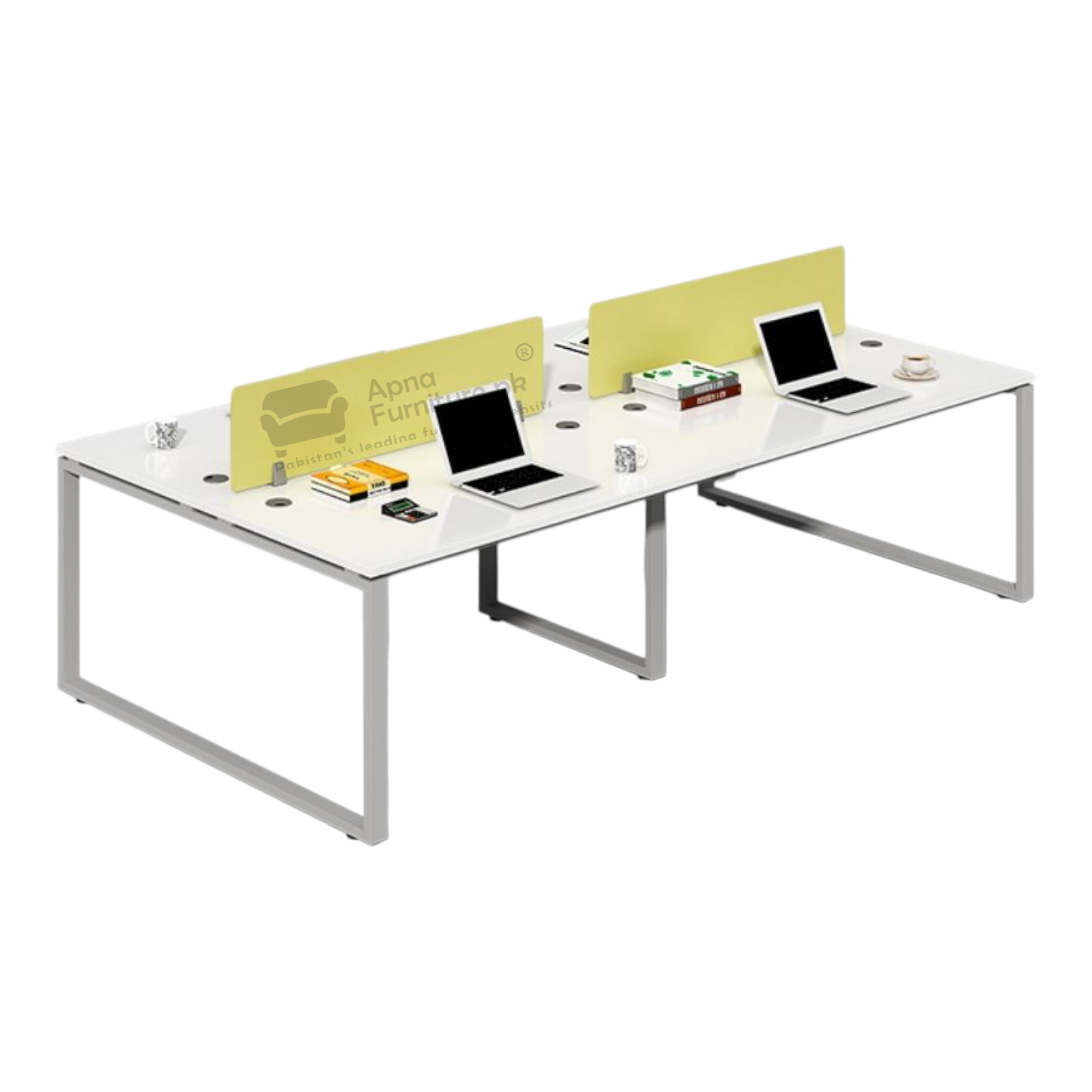 Rims Office Table Workstation (4 Persons - 8 ft x 4 ft) – Apnafurniture ...