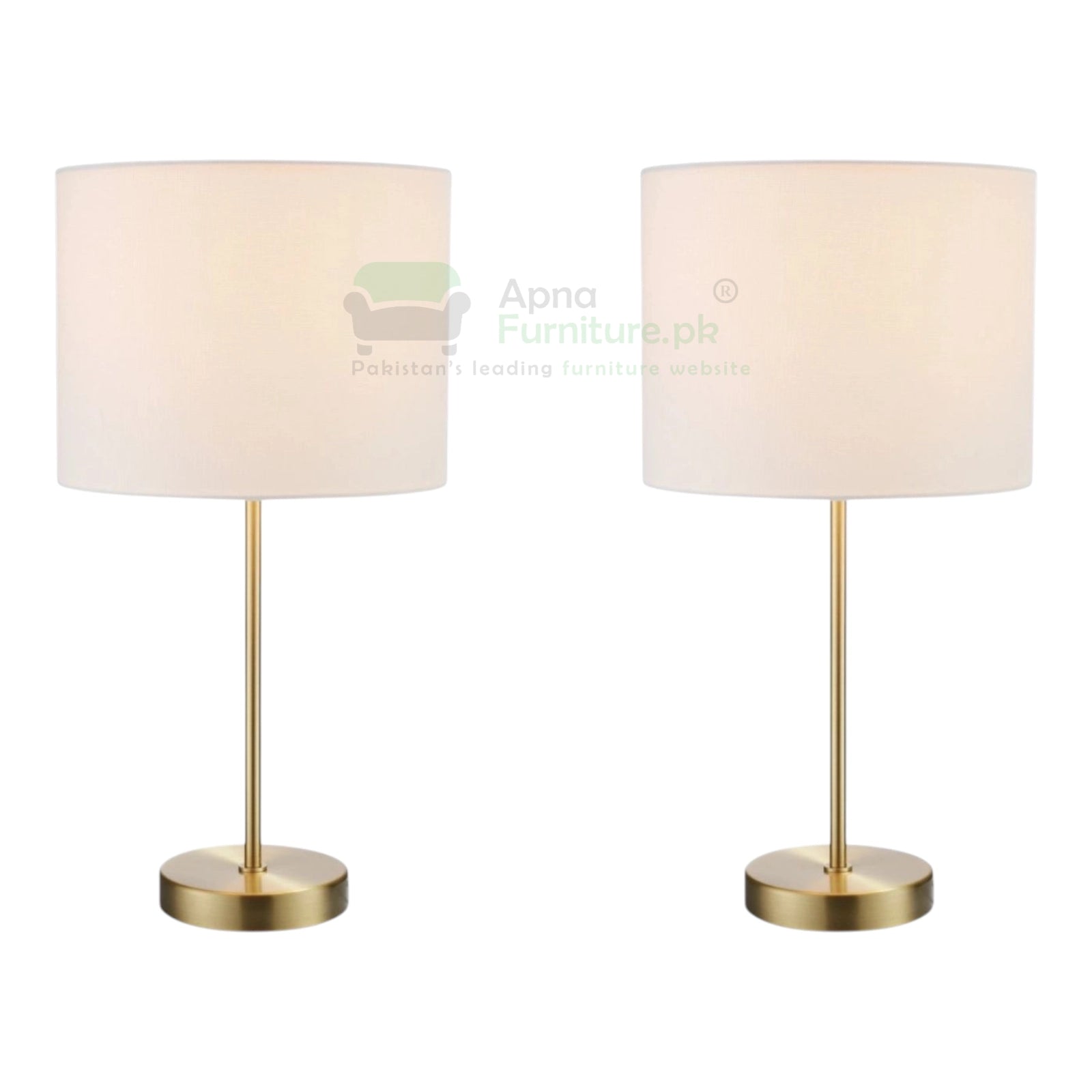 Jane Table Lamps Pair with High Gloss Gold Metal Base – Apnafurniture ...
