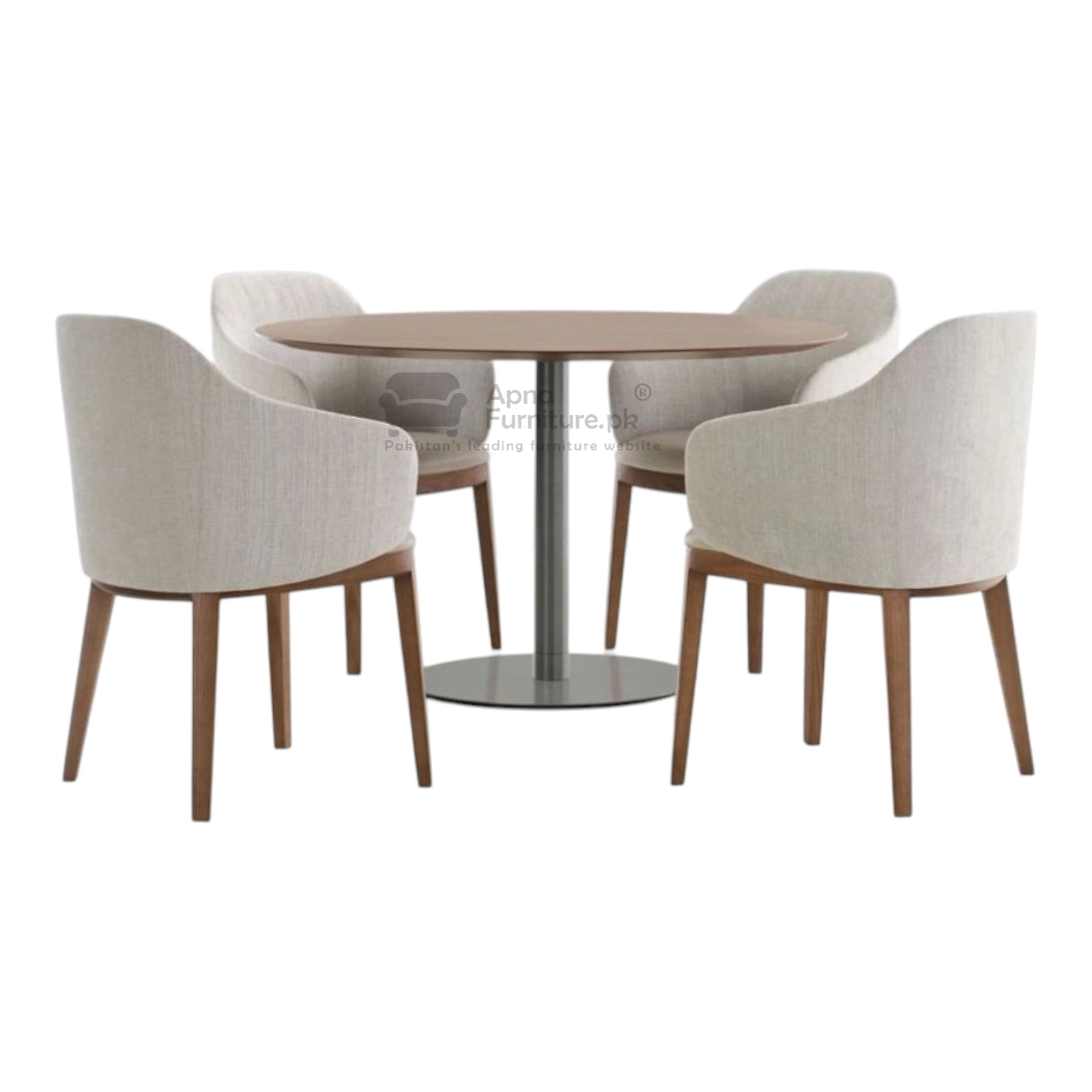 Braun Four Seater Round Dining Table Set – Apnafurniture.pk (Pakistan)