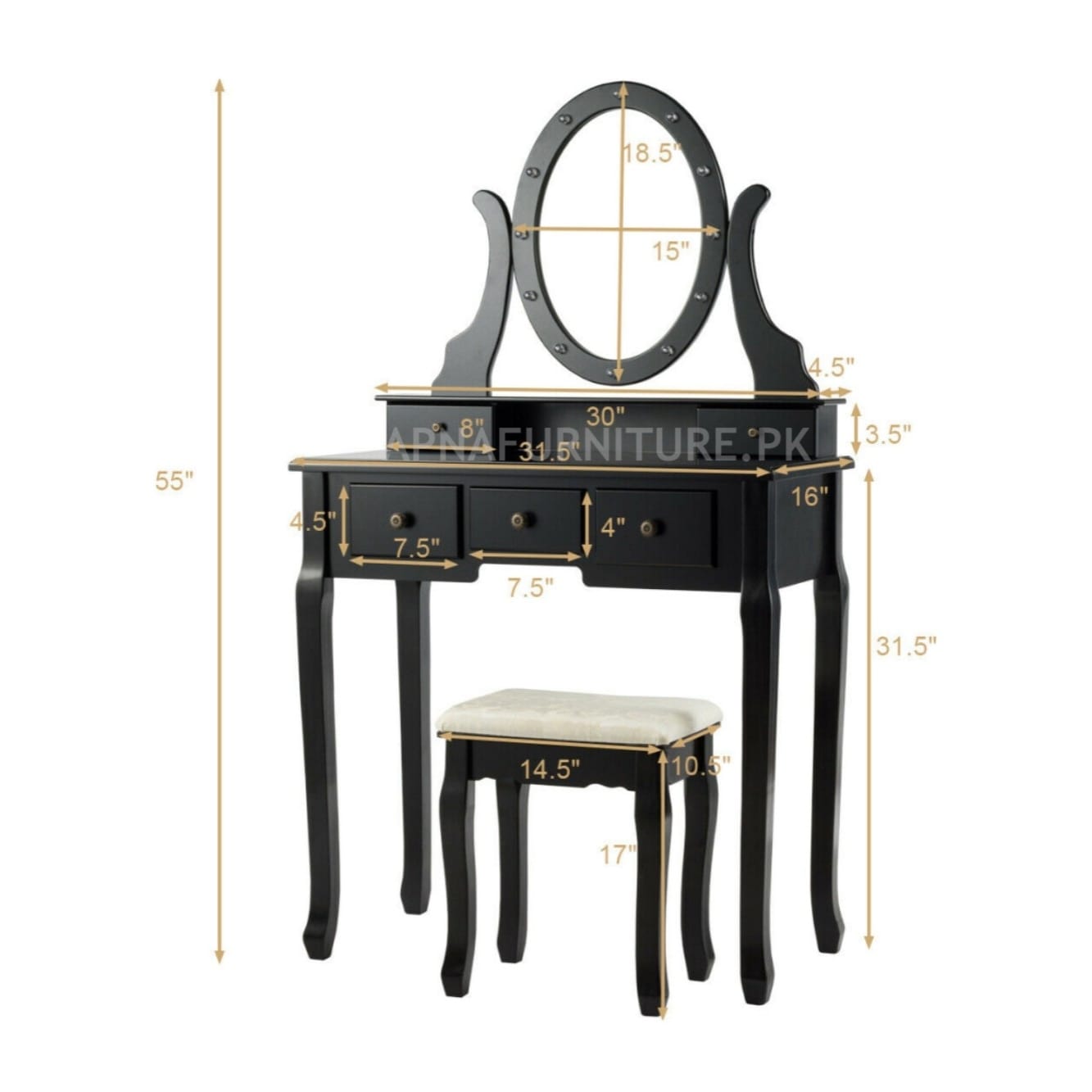 Buy Cassandra Makeup Vanity Table in Pakistan & Contact the Seller ...