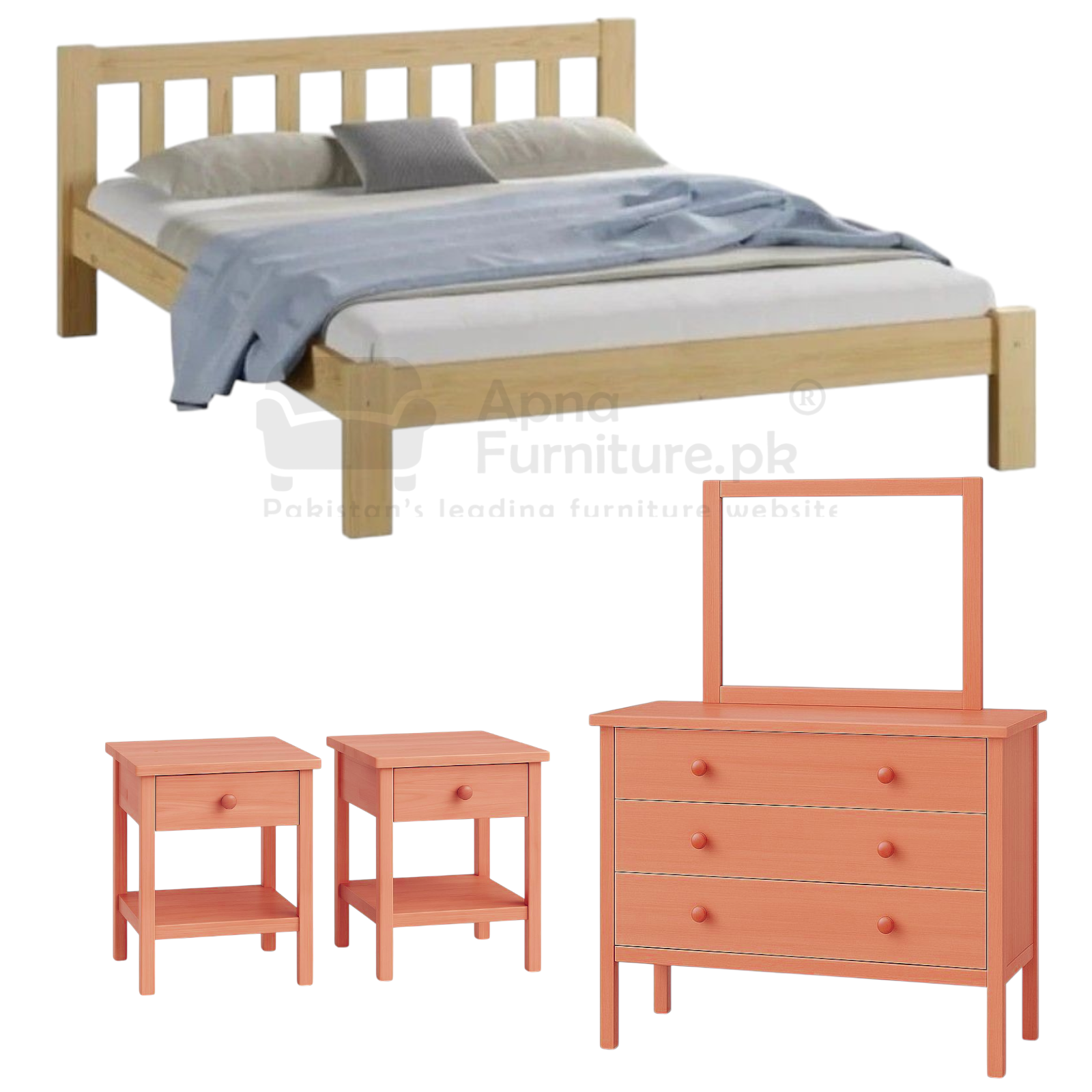 Riham Double Bed Set 5 Piece – Apnafurniture.pk (Pakistan)