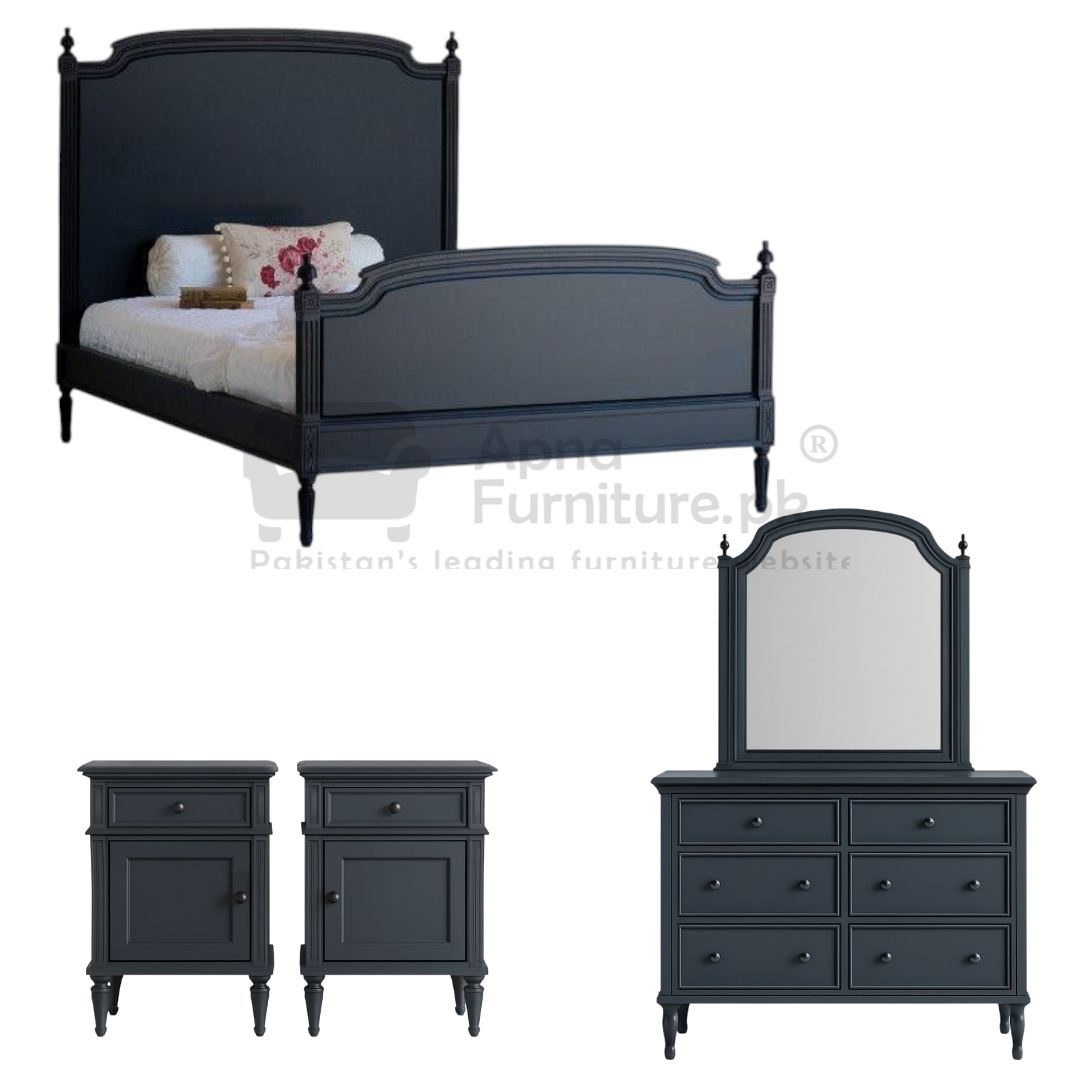 Yasmin Double Bed Set 5 Piece – Apnafurniture.pk (Pakistan)